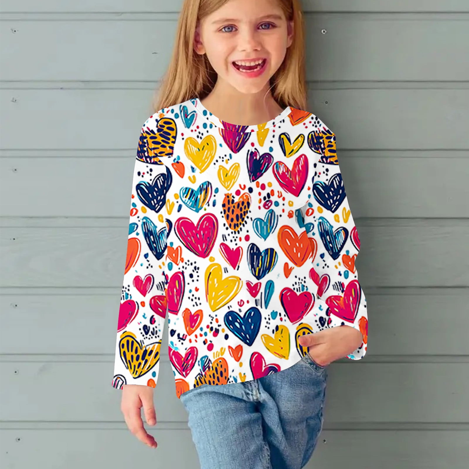 Blczomt Girl Shirts Cute Graphic Long Sleeve T Shirts 2025 Basic ...