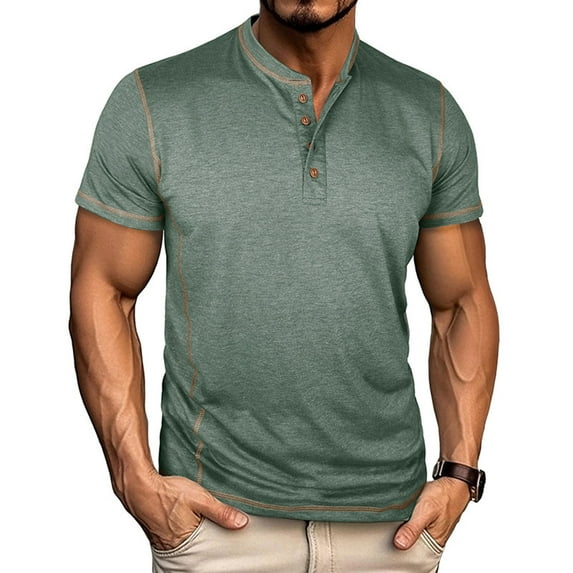 Blczomt Green Casual Shirts for Men Henley Big & Tall Tshirt Big and ...