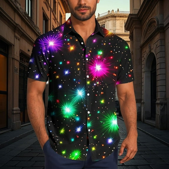 Blczomt Green Men T Shirts Graphic Big and Tall Casual Button Up T ...