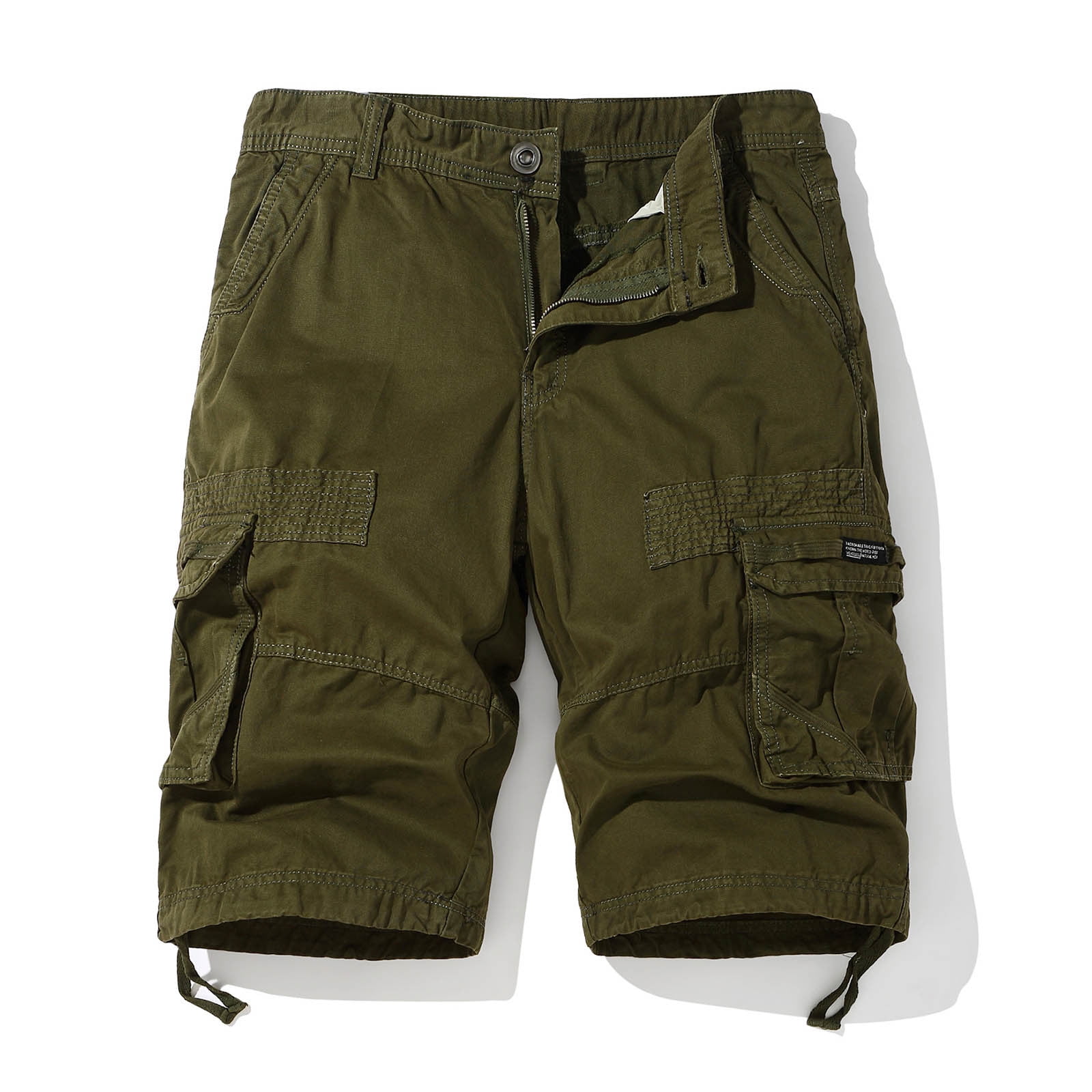 Blczomt Jogger Shorts for Men Athletic Summer Elastic Waist Green Knee Length Cotton Cargo ...