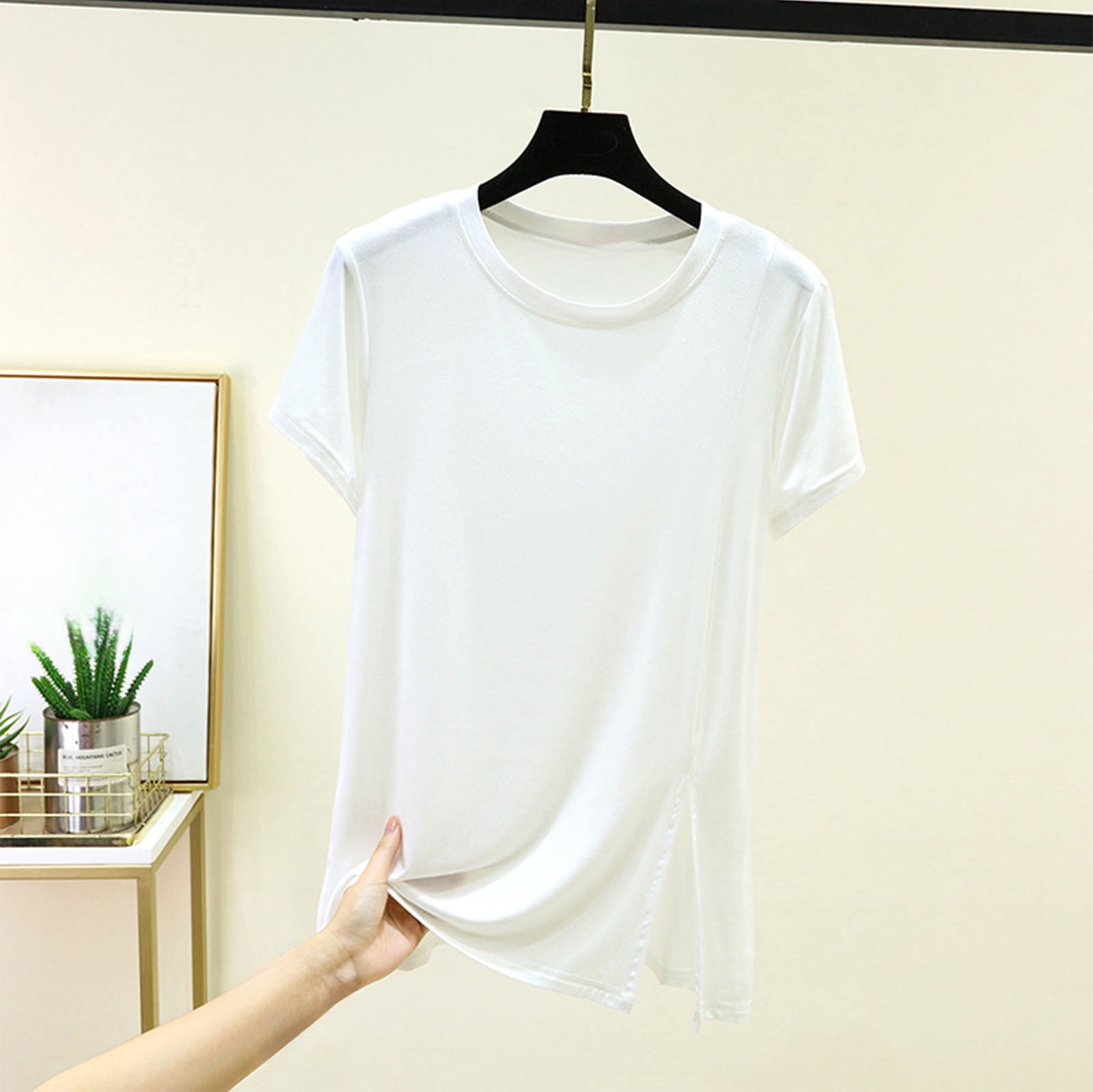 Blczomt Ladies Summer Tops 2026 Tunic White Tee Summer Casual Shirts ...