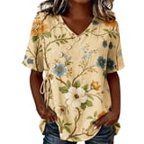 Blczomt Ladies Tops and Blouses Short Sleeve Tunic Tee Lightweight Cute ...