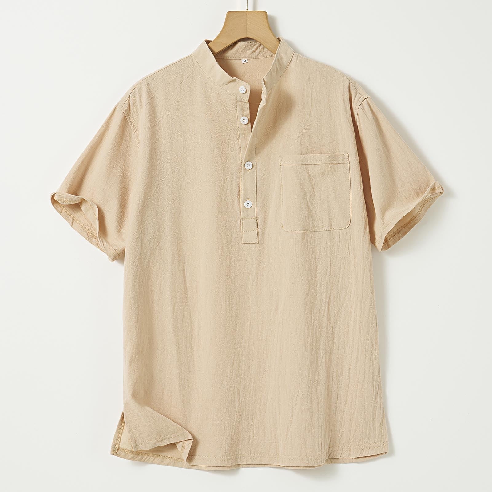 Blczomt Linen Men T Shirts Casual Plain Yellow Big & Tall T Shirt ...