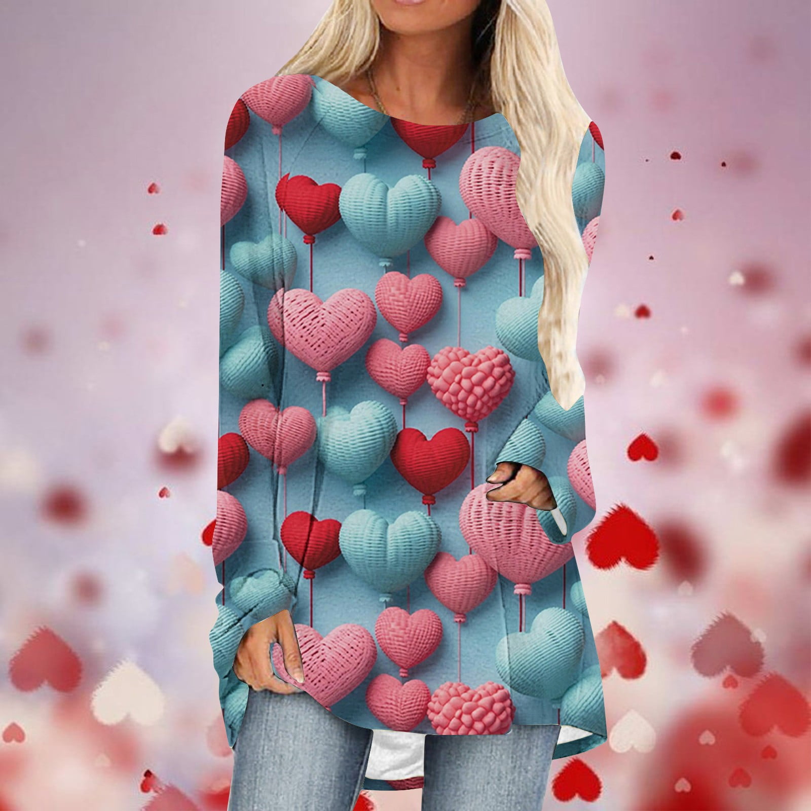 Blczomt Long Sleeve Christmas Tops For Women 2023 Crew Neck Valentines