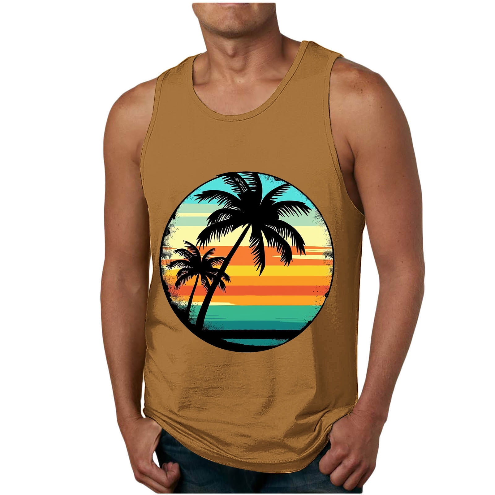 Blczomt Mens Big and Tall Tank Tops Gym Sleeveless Tees Beach Muscle ...