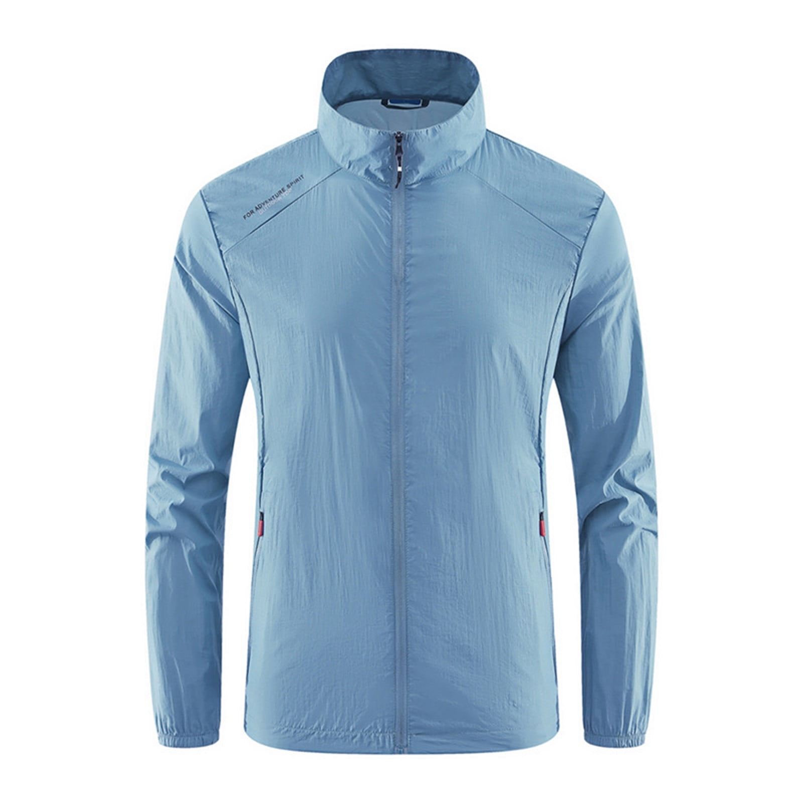 Blczomt Mens Jacket Fall Full Zip Windbreaker Blue Jacket Pocket ...