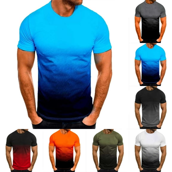 Adeawade Mens T Shirts Short Sleeve Shirt Crew Neck Tee Summer Solid ...