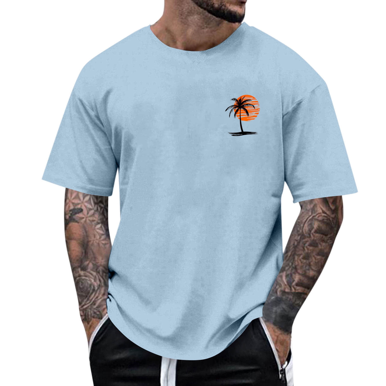 Blczomt Mens T-Shirts Casual Summer Graphic Tees Short Sleeve Active ...