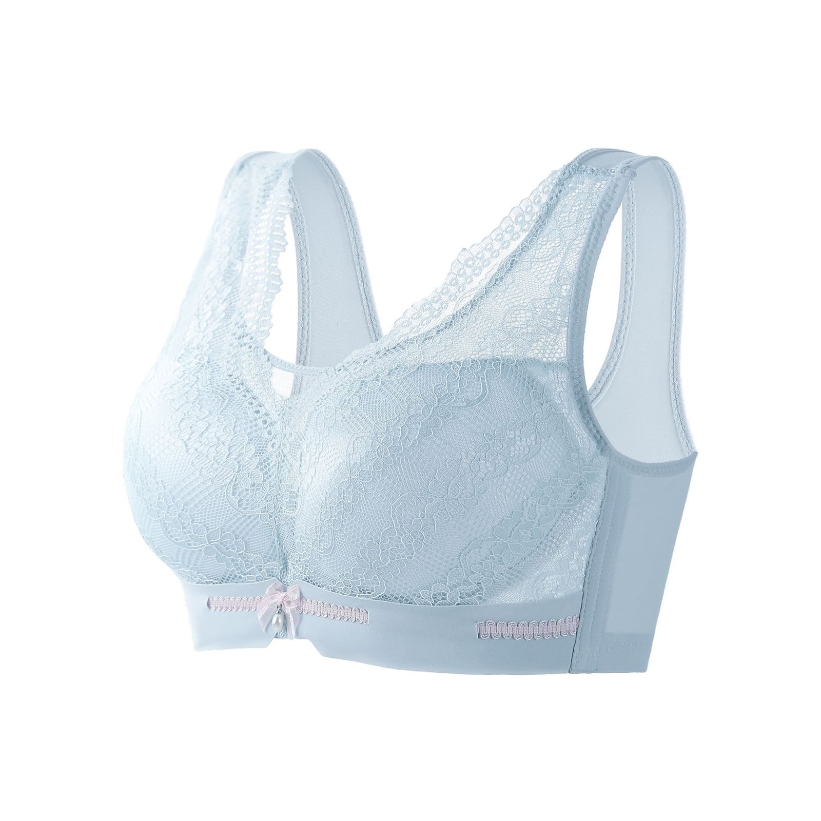 Blczomt No Underwire Plus Size Bralettes for Women Lace Sexy Blue Comfy ...
