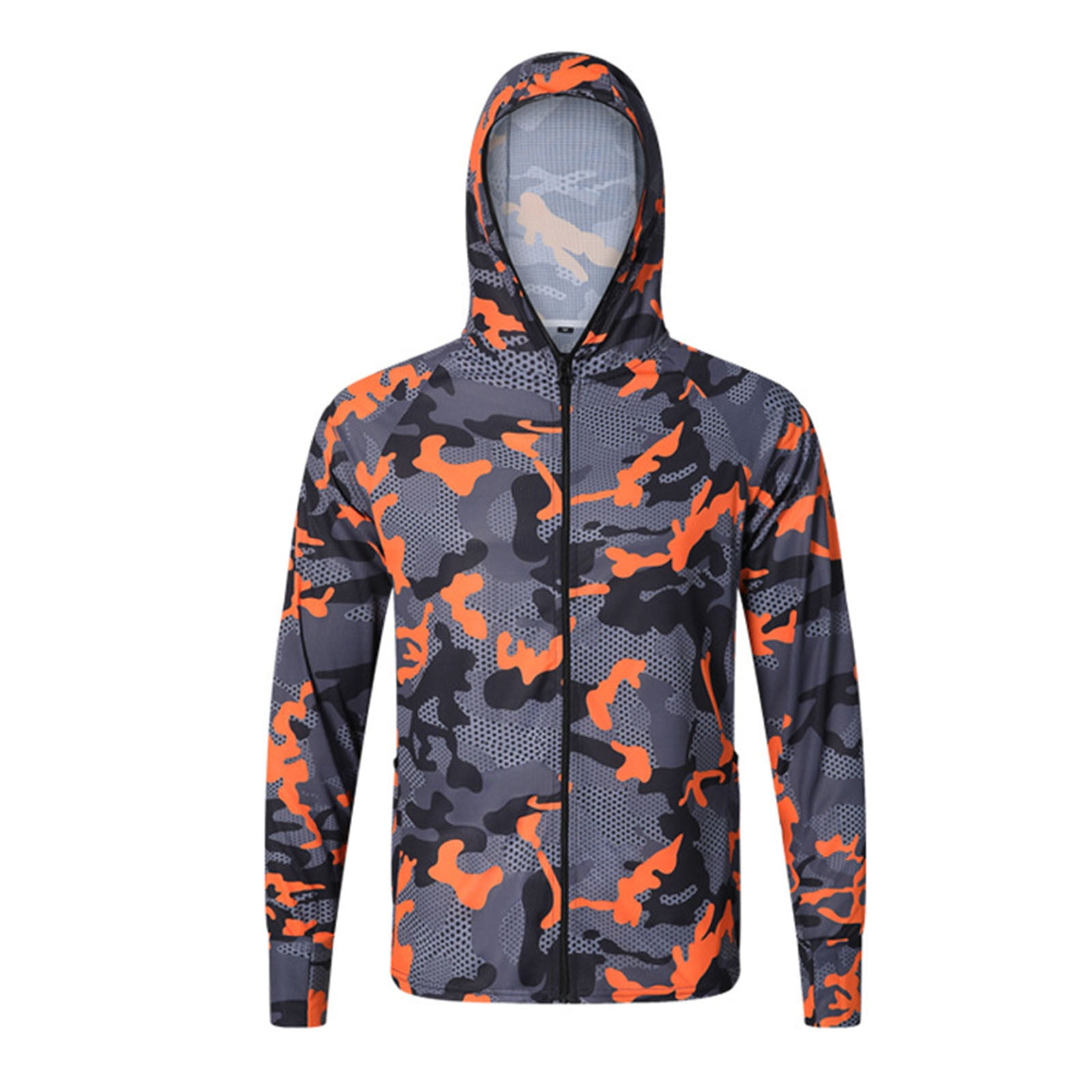 Blczomt Orange Men's Jackets for Fall and Winter Full Zip Windbreaker ...