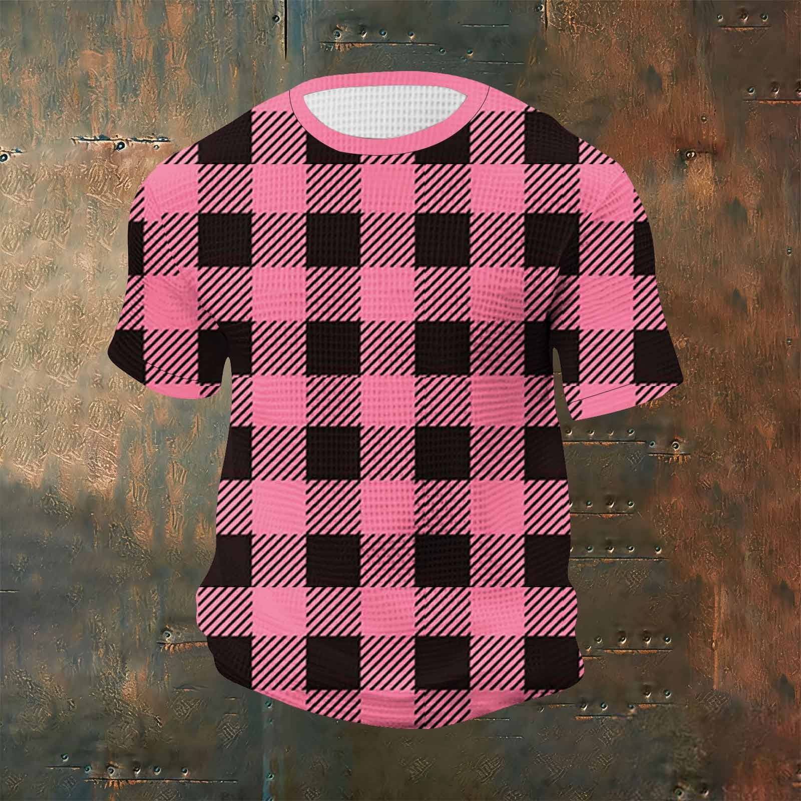 Blczomt Pink Big and Tall Shirts for Men Short Sleeve Summer Crewneck T ...