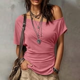 Blczomt Pink Spring Tops for Women 2026 Trendy Short Sleeve T Shirt ...