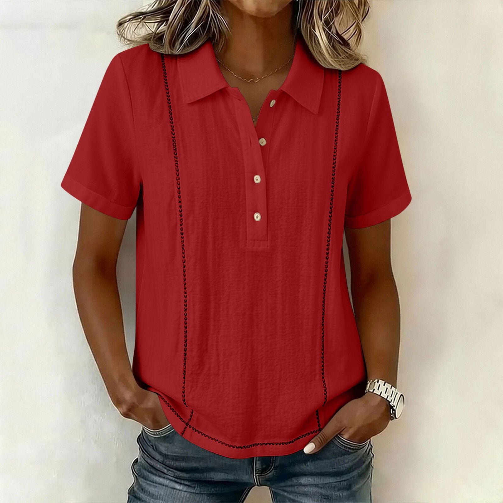 Blczomt Plus Size Tops for Women 2026 Red Cute Tee Lightweight Summer ...