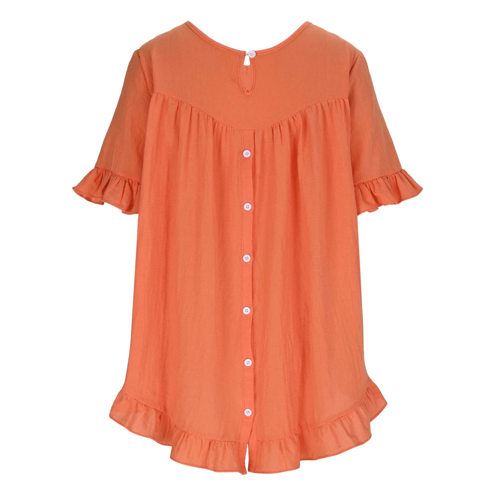 Blczomt Plus Size Tops for Women Cute Y2K Orange Shirt Casual Dressy ...