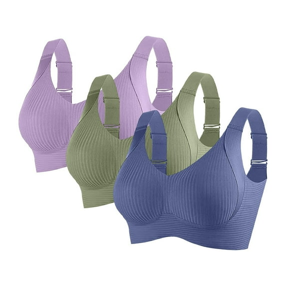 Blczomt Seamless Womens Sports Bra Workout Bralette Wireless Push Up ...