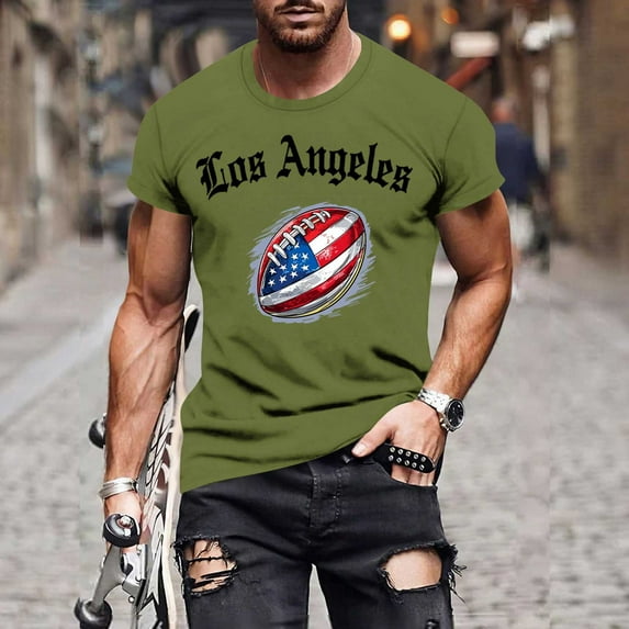 Blczomt Short Sleeve T Shirt Men Big and Tall Green Casual Vintage T ...