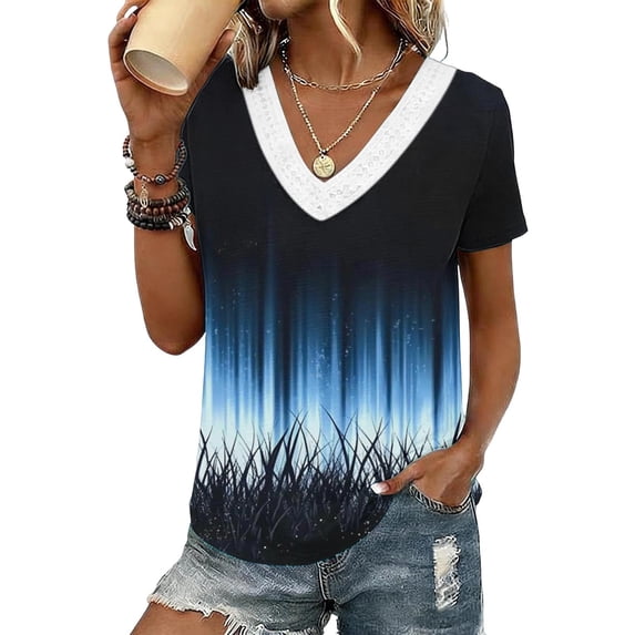 Blczomt Short Sleeve Tops for Women Short Sleeve Summer T Shirt Trendy ...