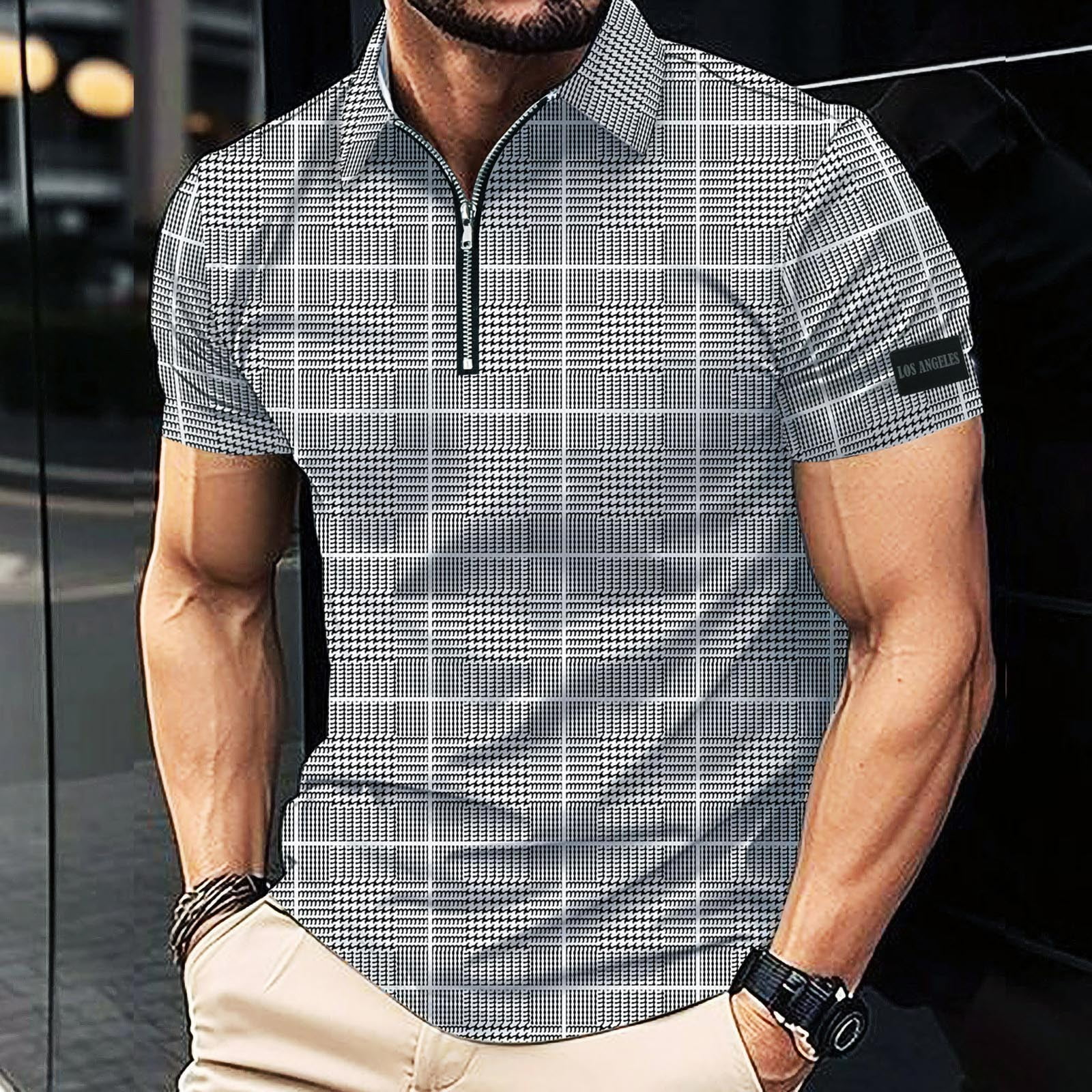 Blczomt Soft Mens Short Sleeve Shirts Casual Gray Collared Dress Shirt ...