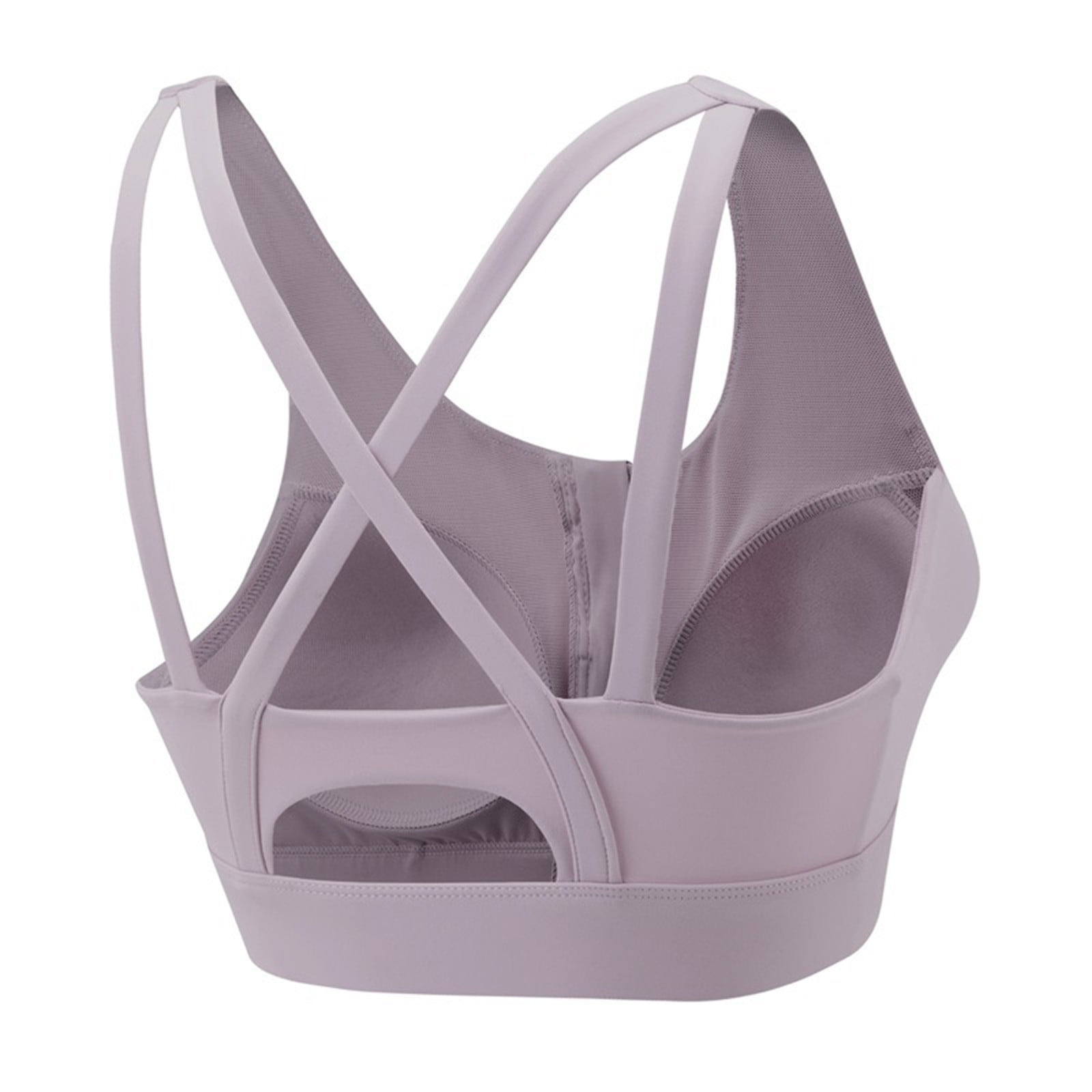 Blczomt Sports Bras for Women High Impact Padded Workout Zip Front Yoga ...