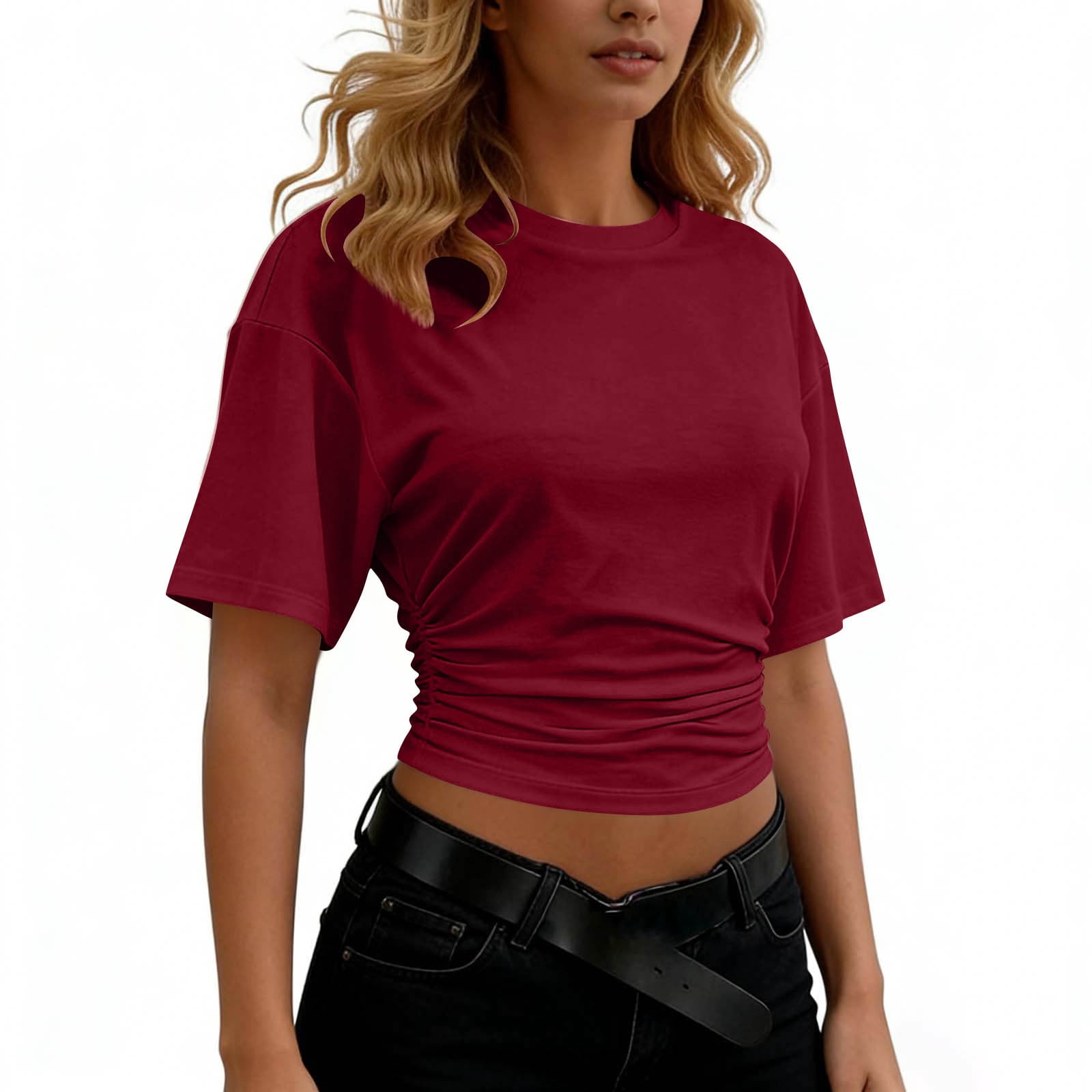 Blczomt Spring Blouses for Women 2026 Tunic Casual Red Shirt Y2K Dressy ...