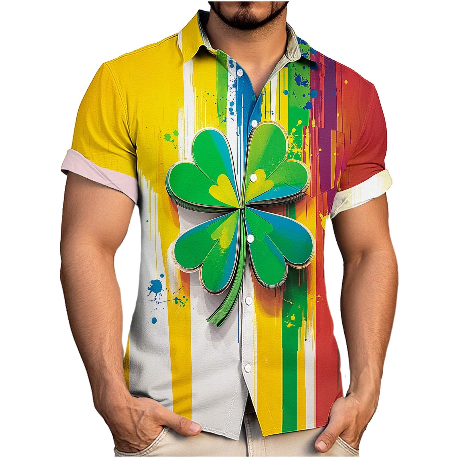 Blczomt St. Patrick's Day T Shirt Men Big and Tall Short Sleeve Red ...