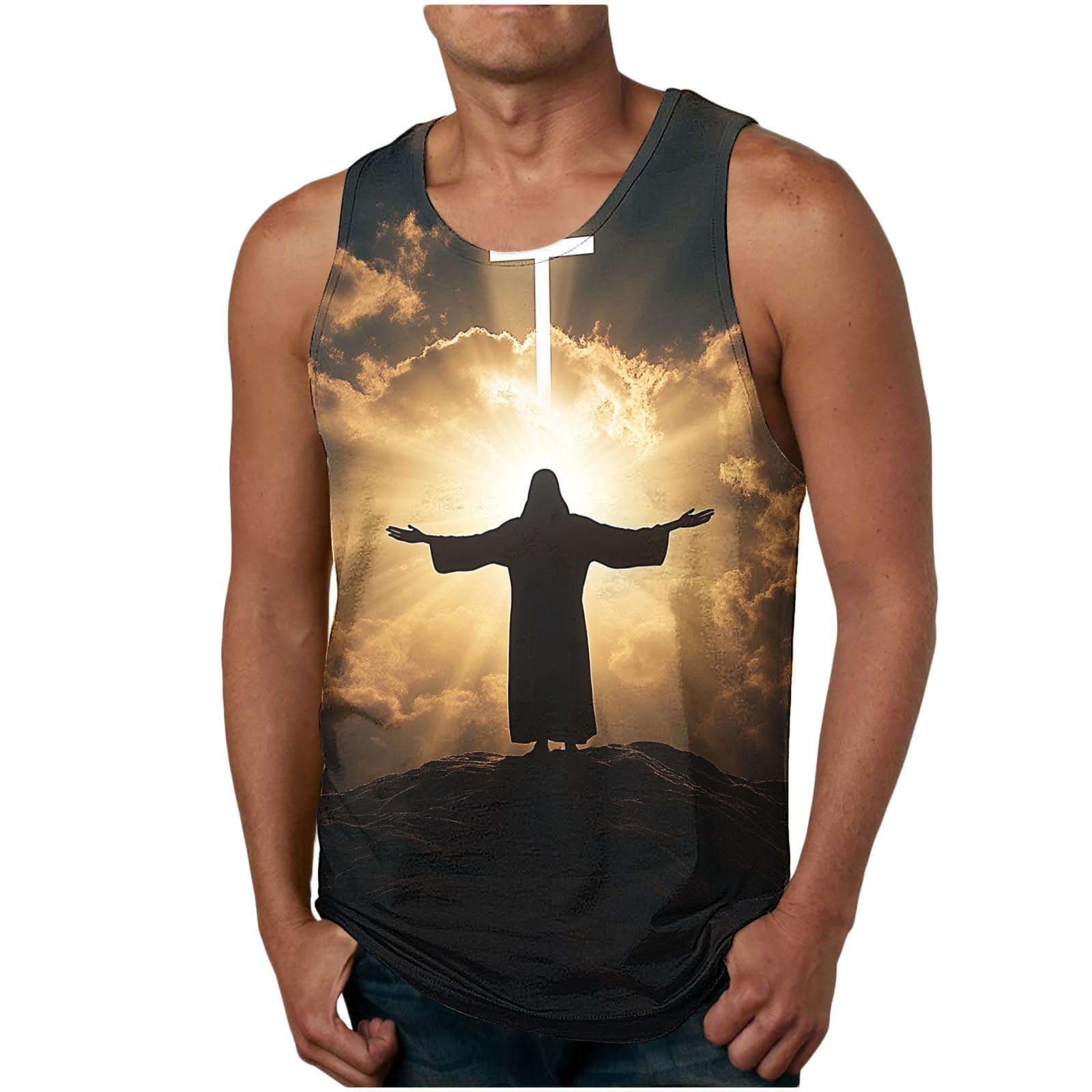 Blczomt Summer Saving Clearance 2025!Tank Tops Men Workout Graphic Tank ...