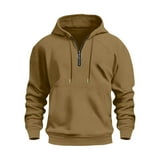 Blczomt Sweatshirts for Men Big and Tall Pullover Plain Hoodies Half ...