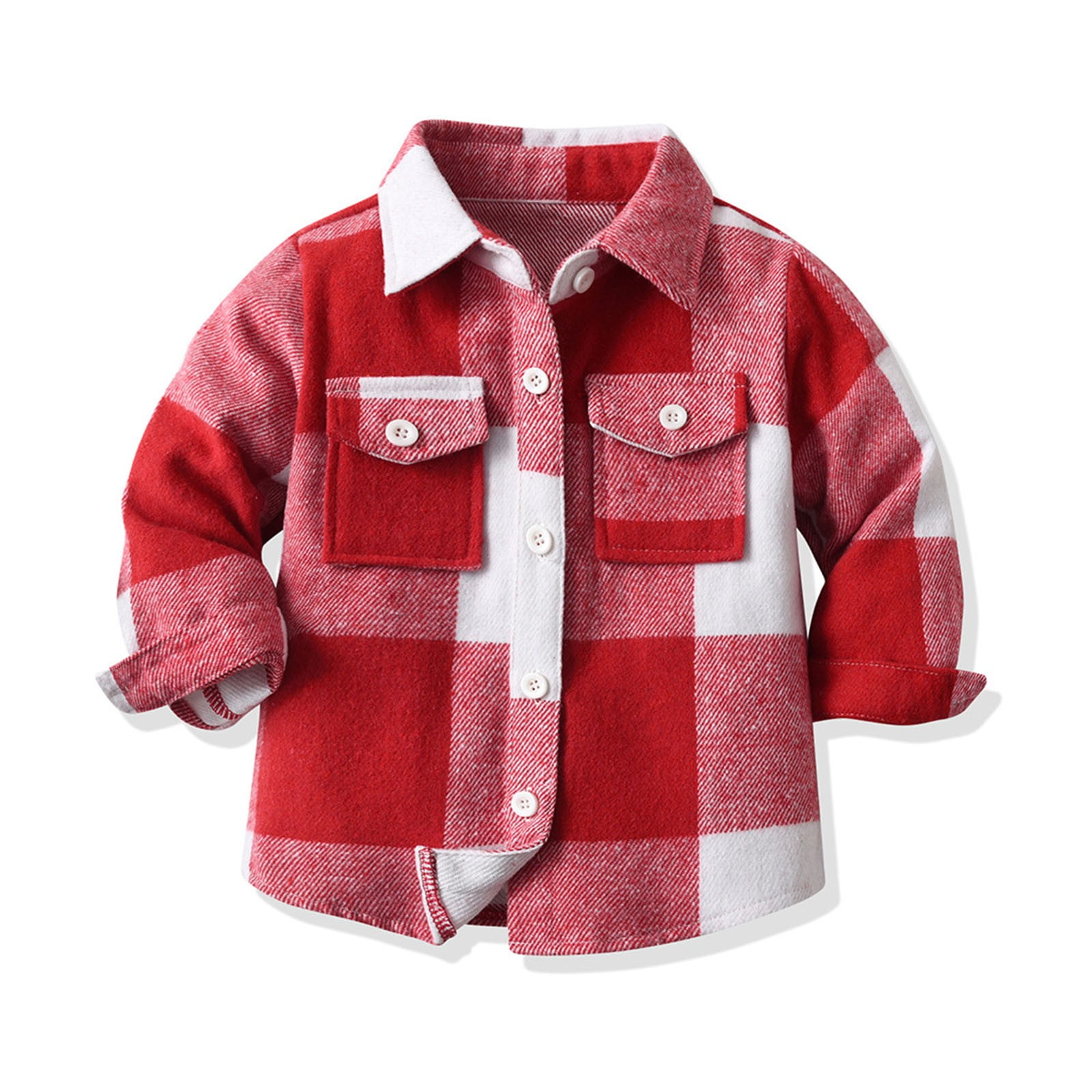 Blczomt T-Shirts for Girls Cotton Button Down Plaid Shirt Red Pockets ...