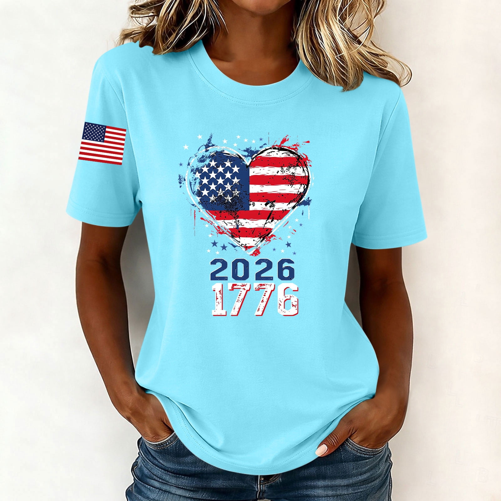 Blczomt Tops for Women Casual Cute Blue T Shirts 2026 Lightweight ...