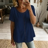 Blczomt Trendy Tops for Women 2026 Blue 2026 Cute T Shirts Short Sleeve ...