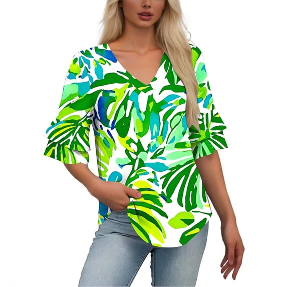 Blczomt Tunic Tops for Women Trendy Lightweight Summer Green T Shirts ...