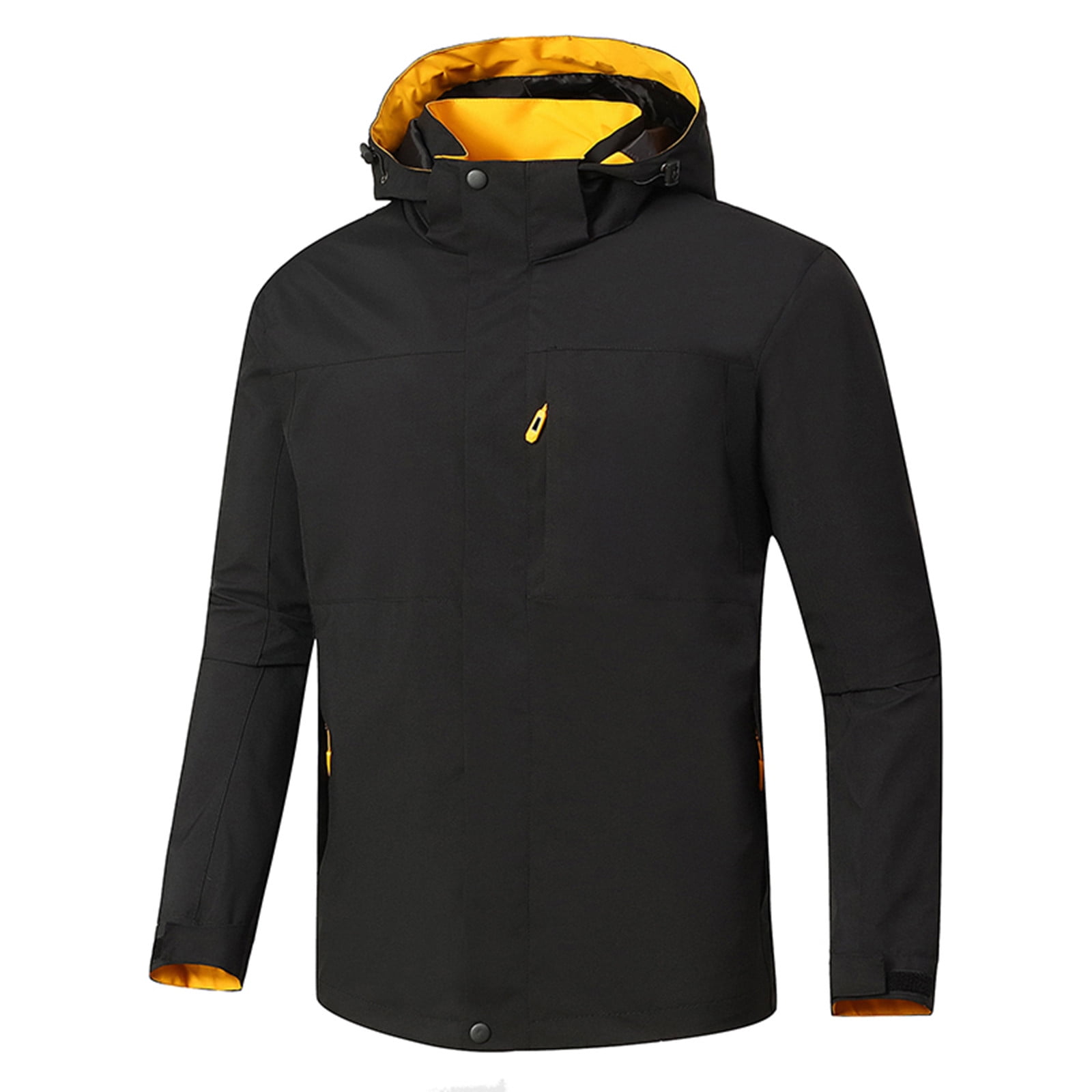 Blczomt Windbreaker Jacket Men Zip Up Waterproof Yellow Jacket Hooded ...
