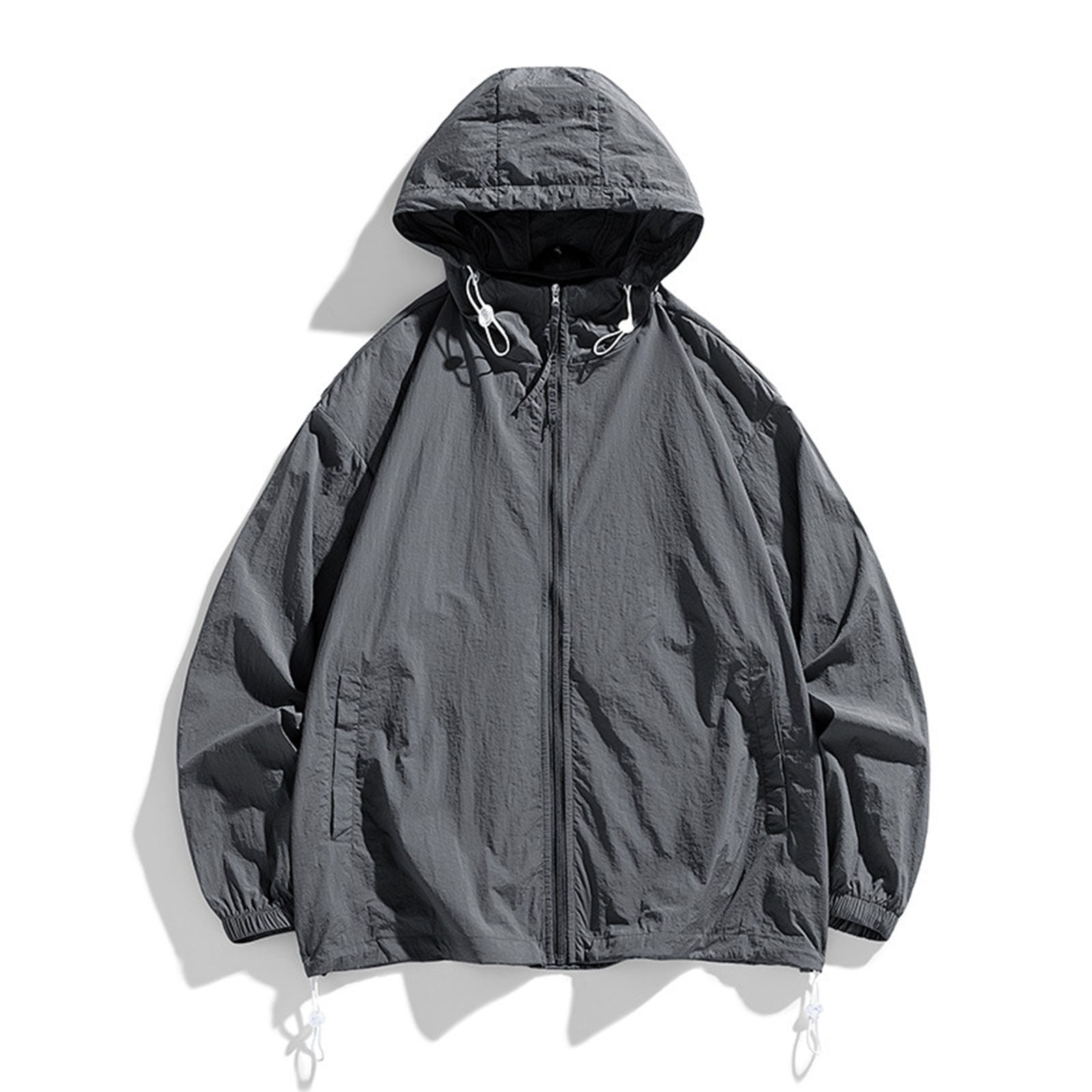 Blczomt Windbreaker Mens Jacket Fall Zip Up Gray Jacket Lightweight ...