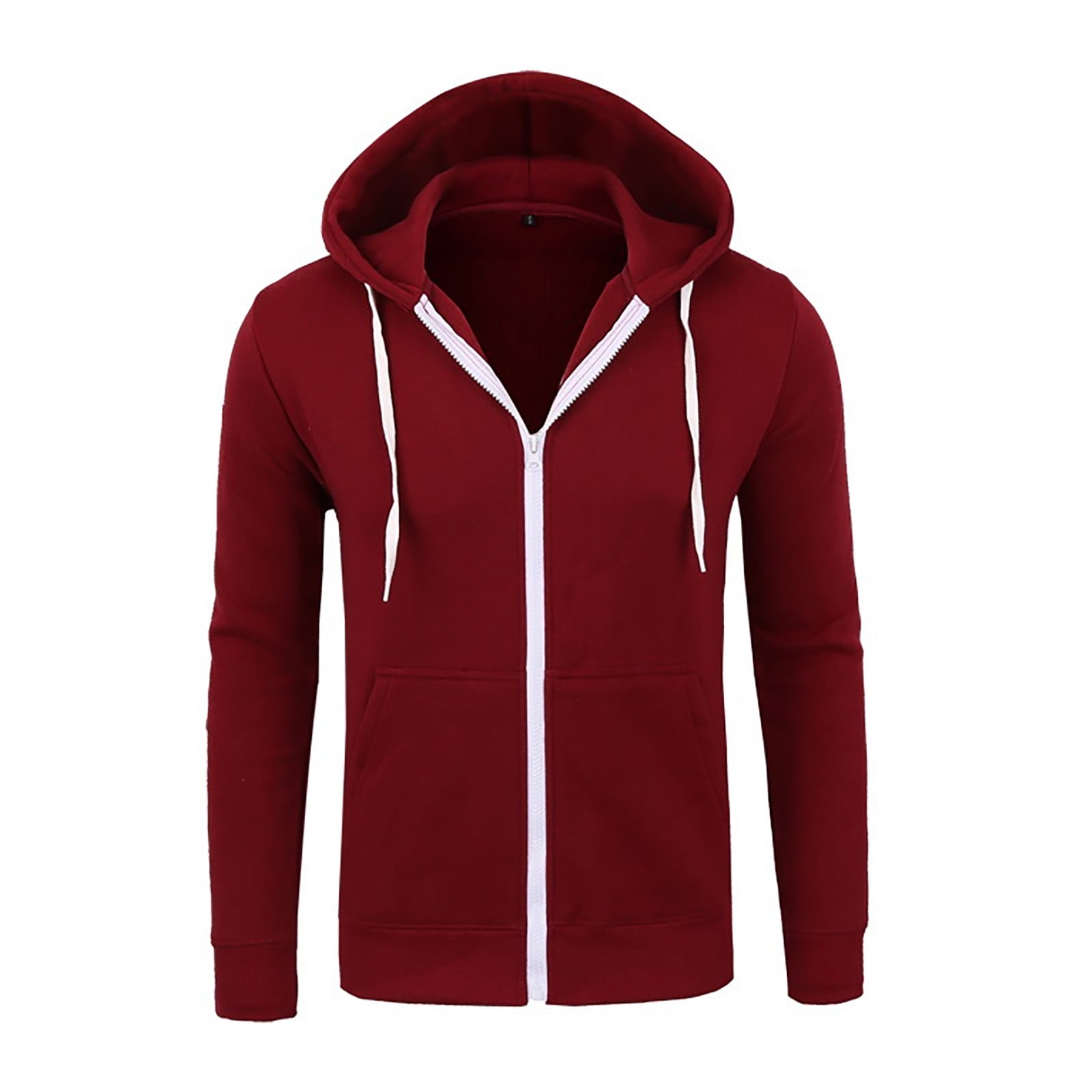 Blczomt Windbreaker Mens Jacket Fall Zip Up Red Jacket Drawstring ...