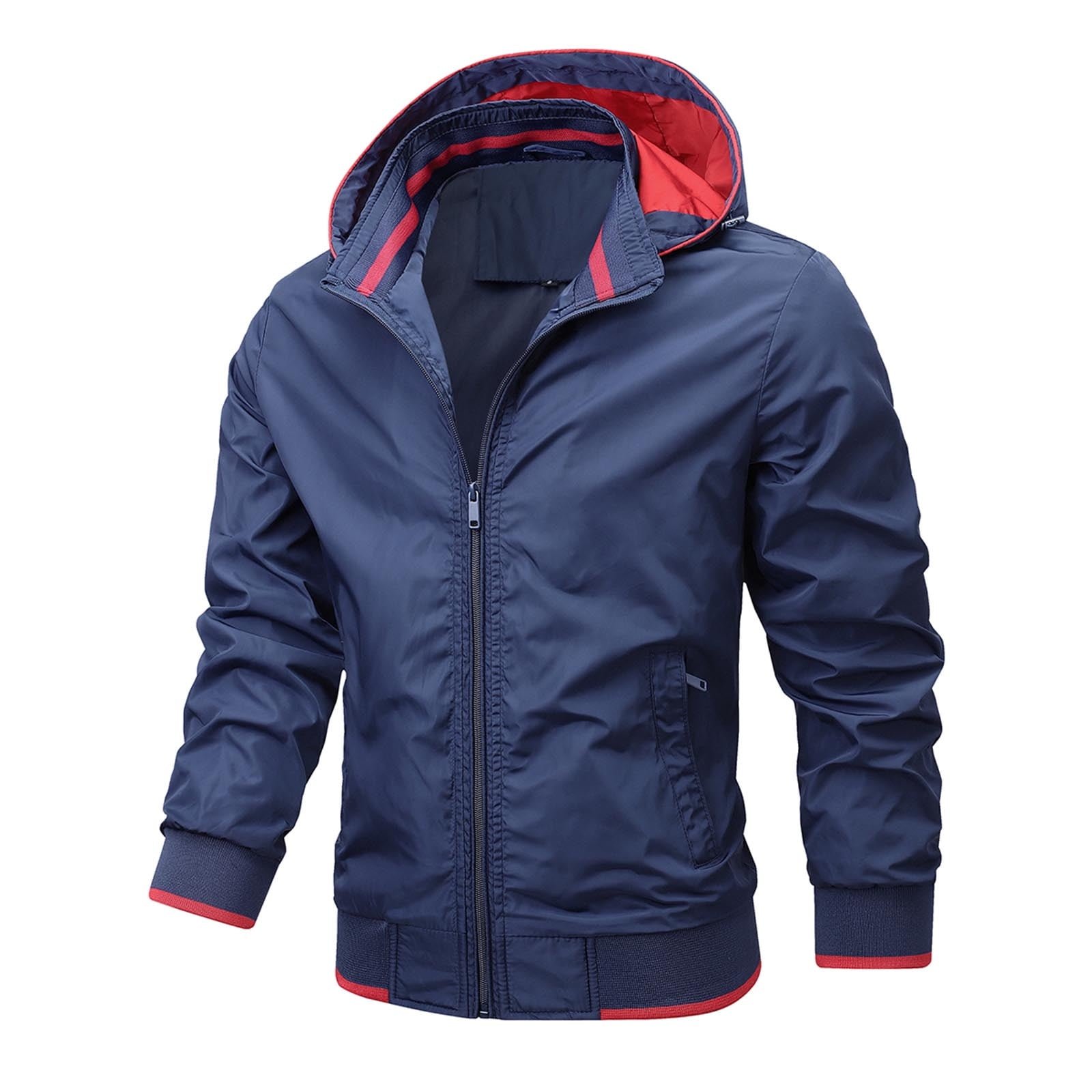 Blczomt Winter Work Jackets for Men Full Zip Windbreaker Blue Jacket ...