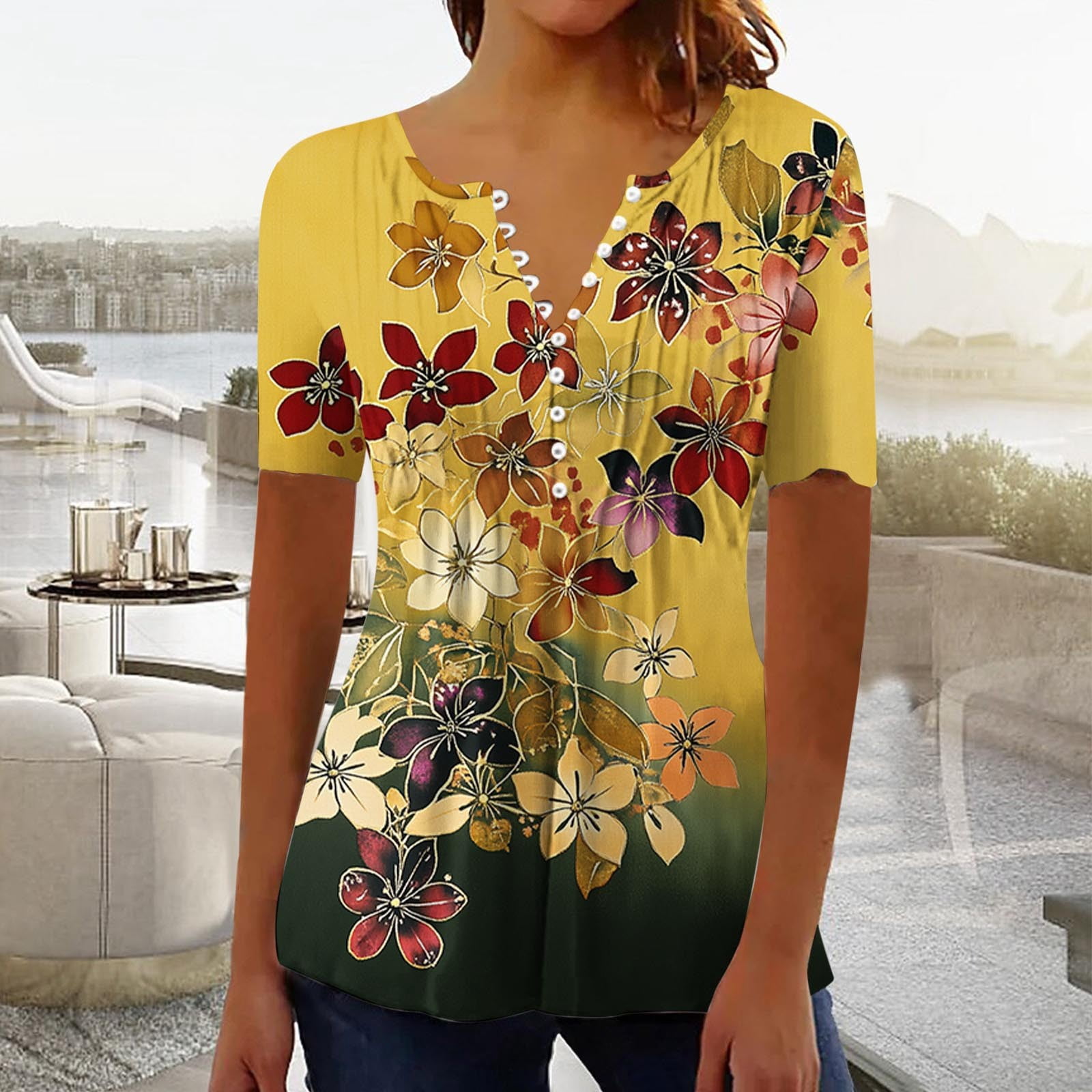 Blczomt Women's Blouses Y2K Tunic T Shirts 2026 Casual Ladies Tops and ...