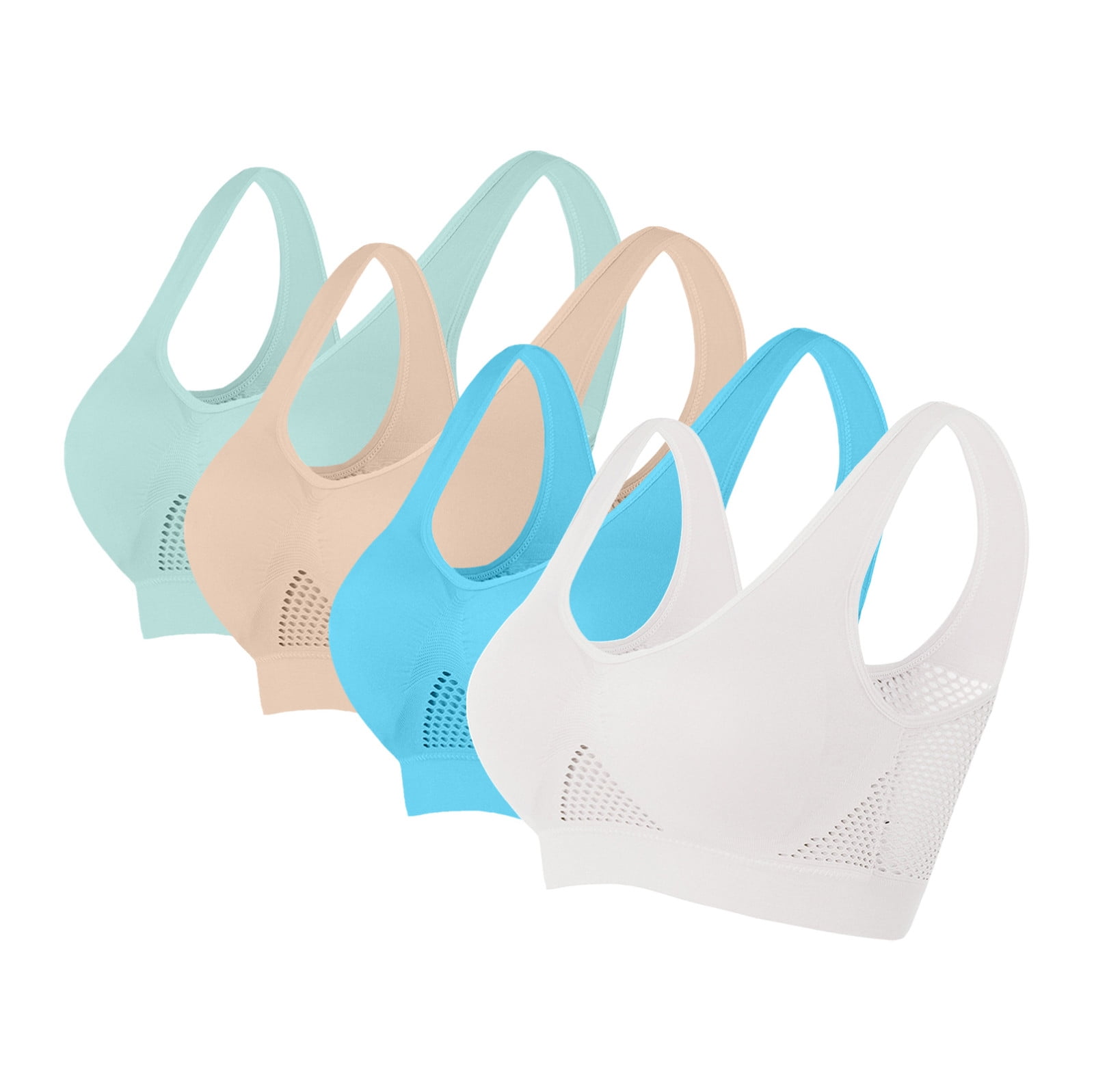 Blczomt Women's Sports Bras Yoga Wirefree Plus Size Gym Workout Bra ...