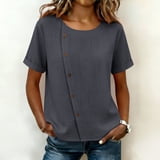 Blczomt Womens Casual Tops Gray Casual Y2K Tee 2026 Cute Ladies Tops ...