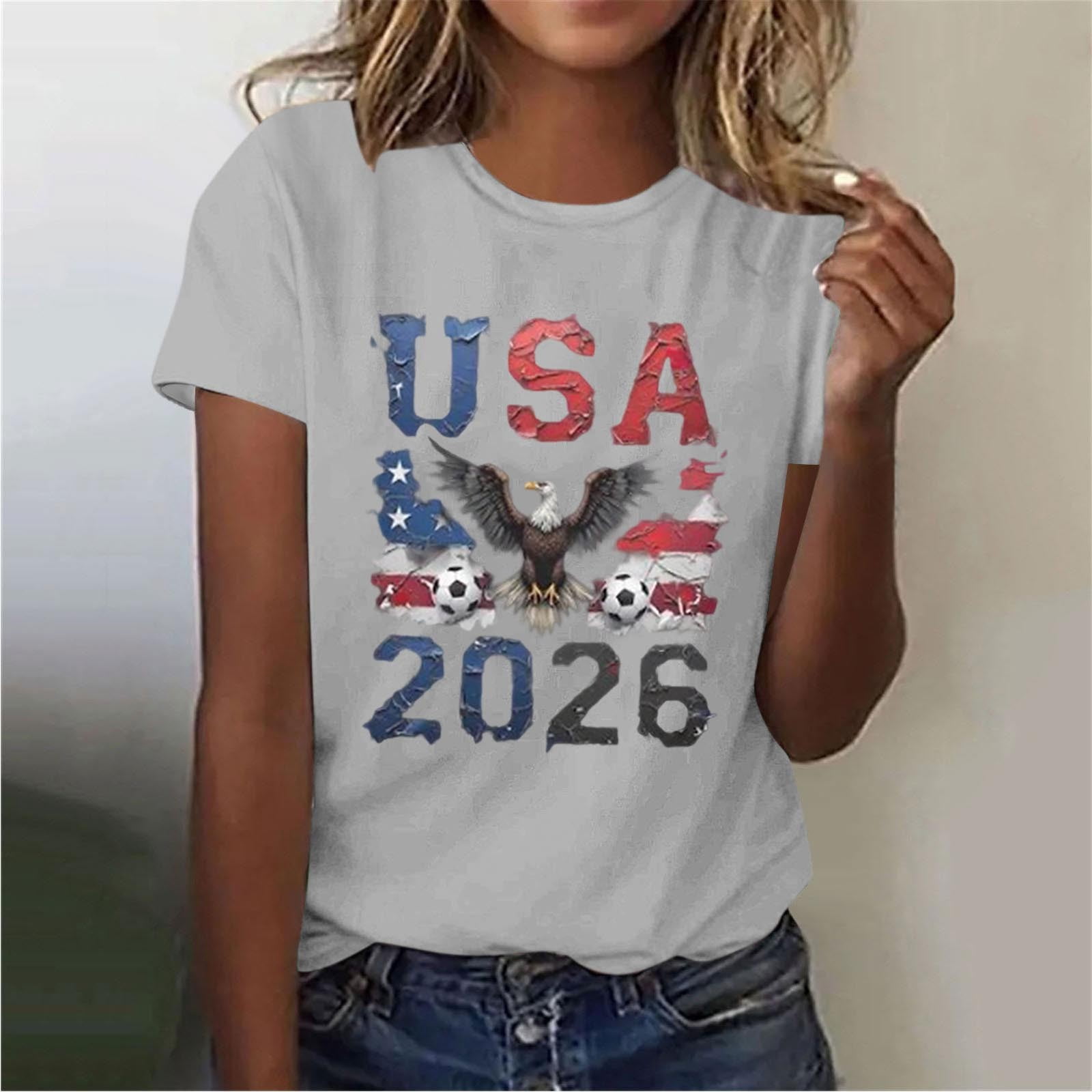 Blczomt Womens Spring Tops 2026 Gray Trendy T Shirt Lightweight Summer ...