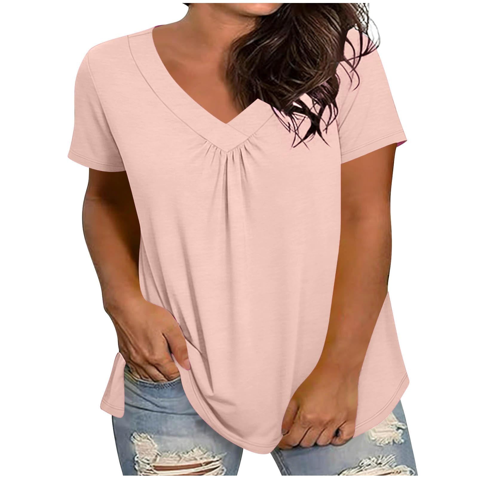 Blczomt Womens Tops Summer Pink Cute Casual Shirt Lightweight 2026 ...
