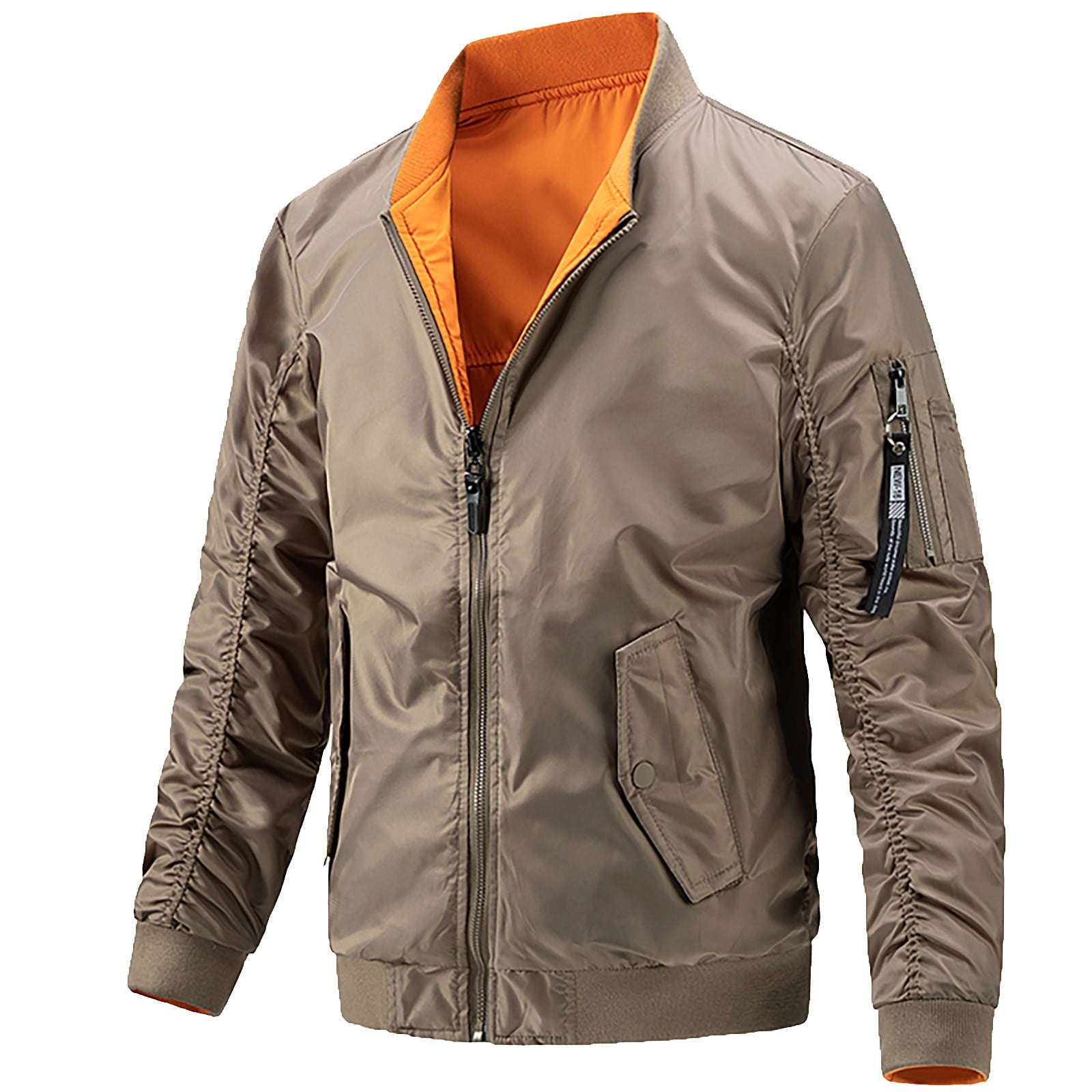 Blczomt Yellow Jacket for Men Zip Up Bomber Jacket Ma-1 Casual Men's ...