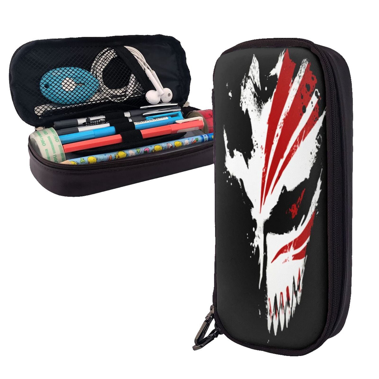 Bleach (52) Black Leather Pencil Pouch Case Makeup Bag Zipper Cosmetic ...