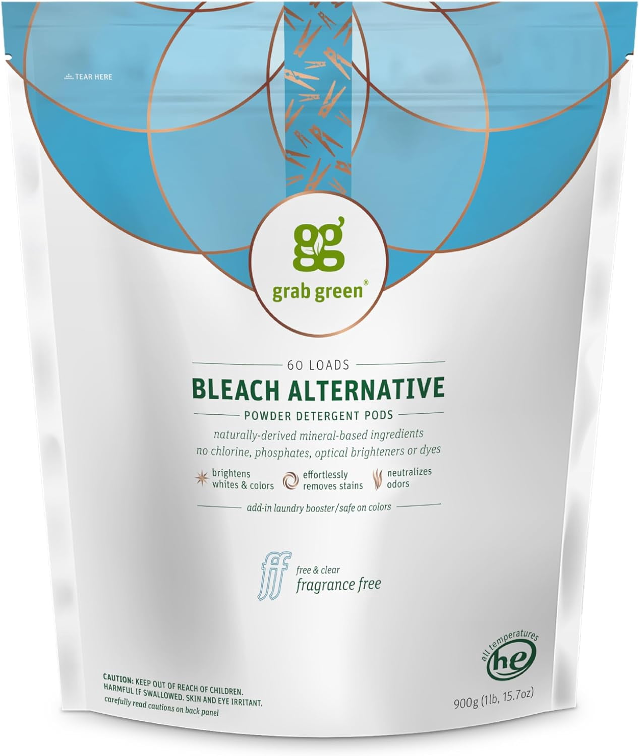 Bleach Alternative Pods, 60 Count, Chlorine Free, Fragrance Plant and ...