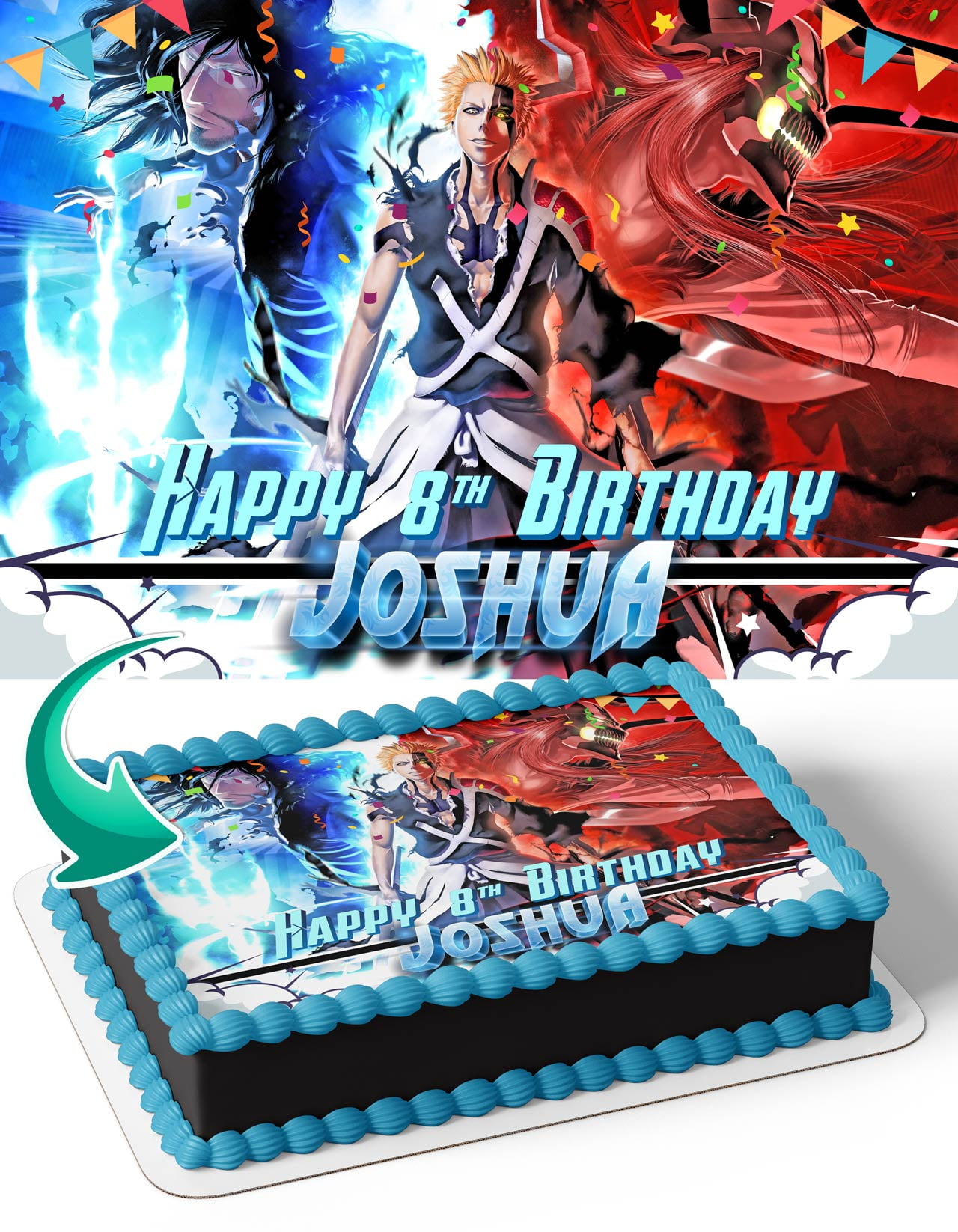 Bleach Anime BL Edible Image Cake Topper Personalized Birthday Sheet ...