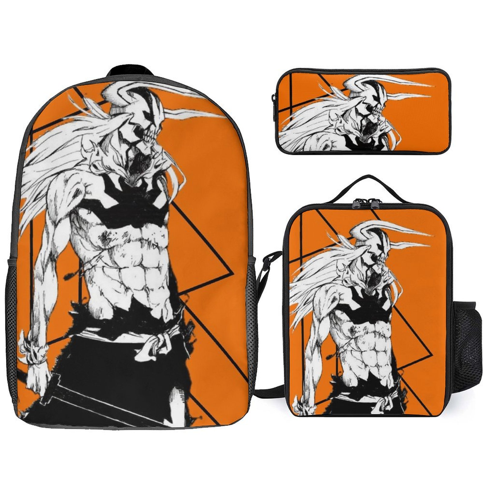 Bleach Anime Print School Bag 3 Pcs Set, Backpack, Lunch Bag, Pencil ...