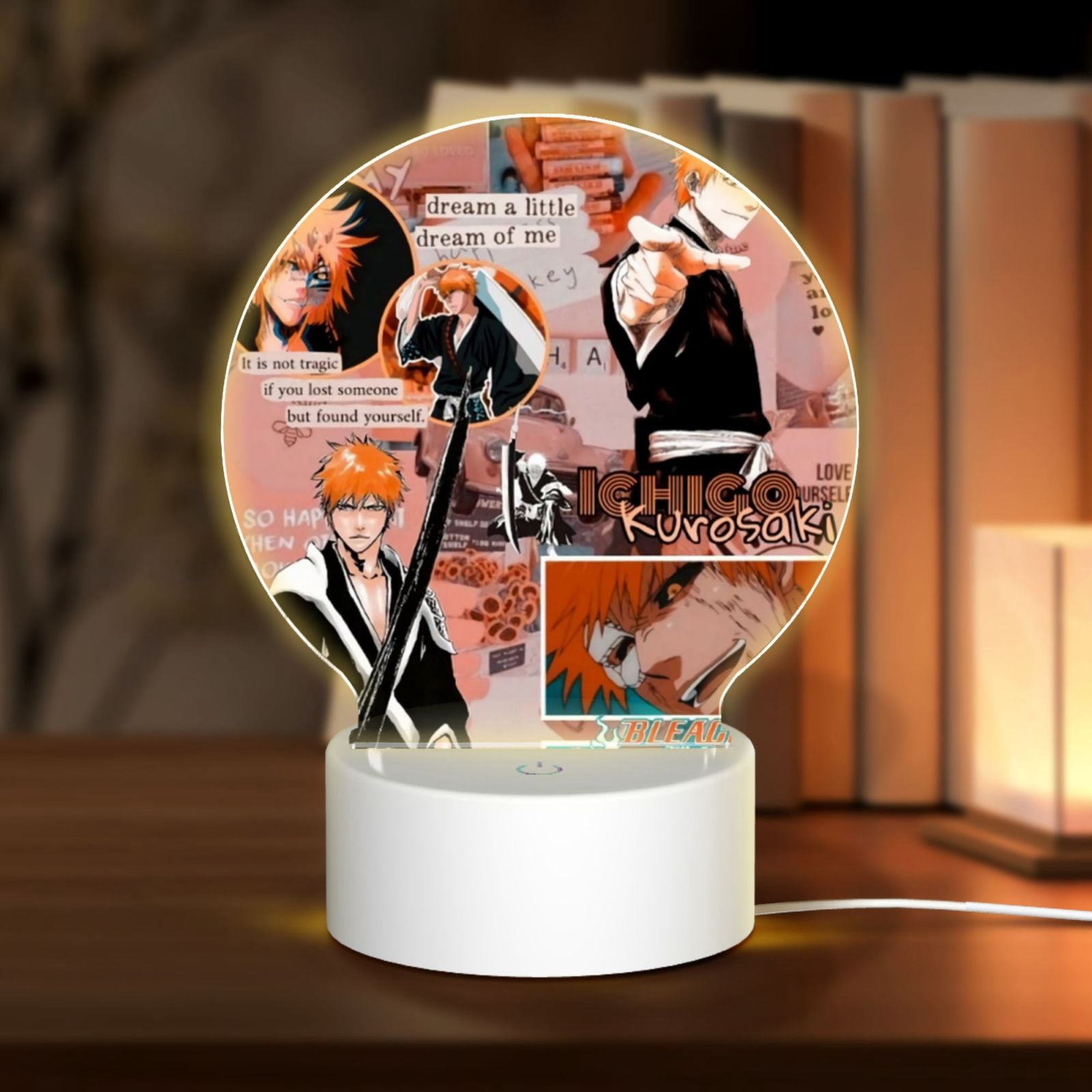 Bleach Anime Round Acrylic Night Light Is Suitable For Rooms ...