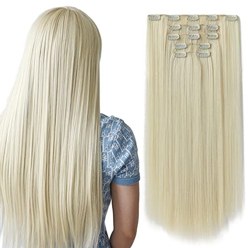 Bleach Blonde Hair Extensions Clip in Hair Extension for Women ...