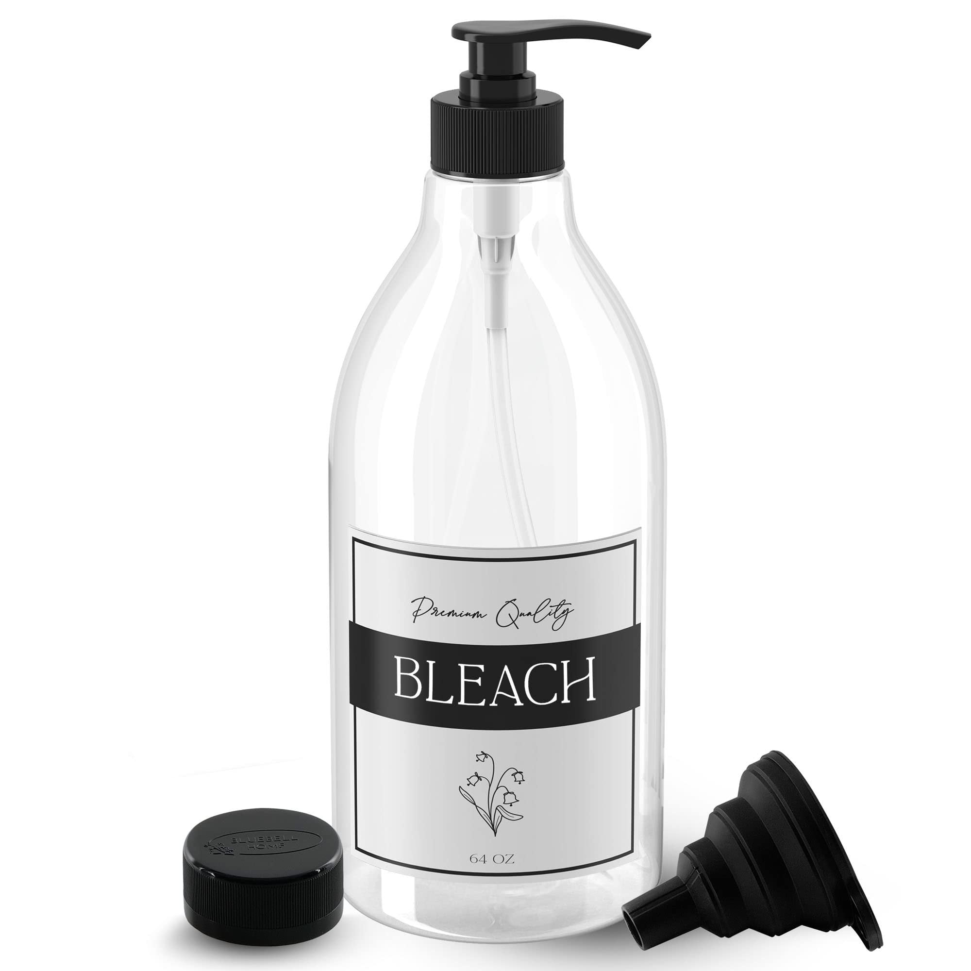 Bleach Dispenser for Laundry Room, Large Capacity 64 Oz Pet Plastic ...
