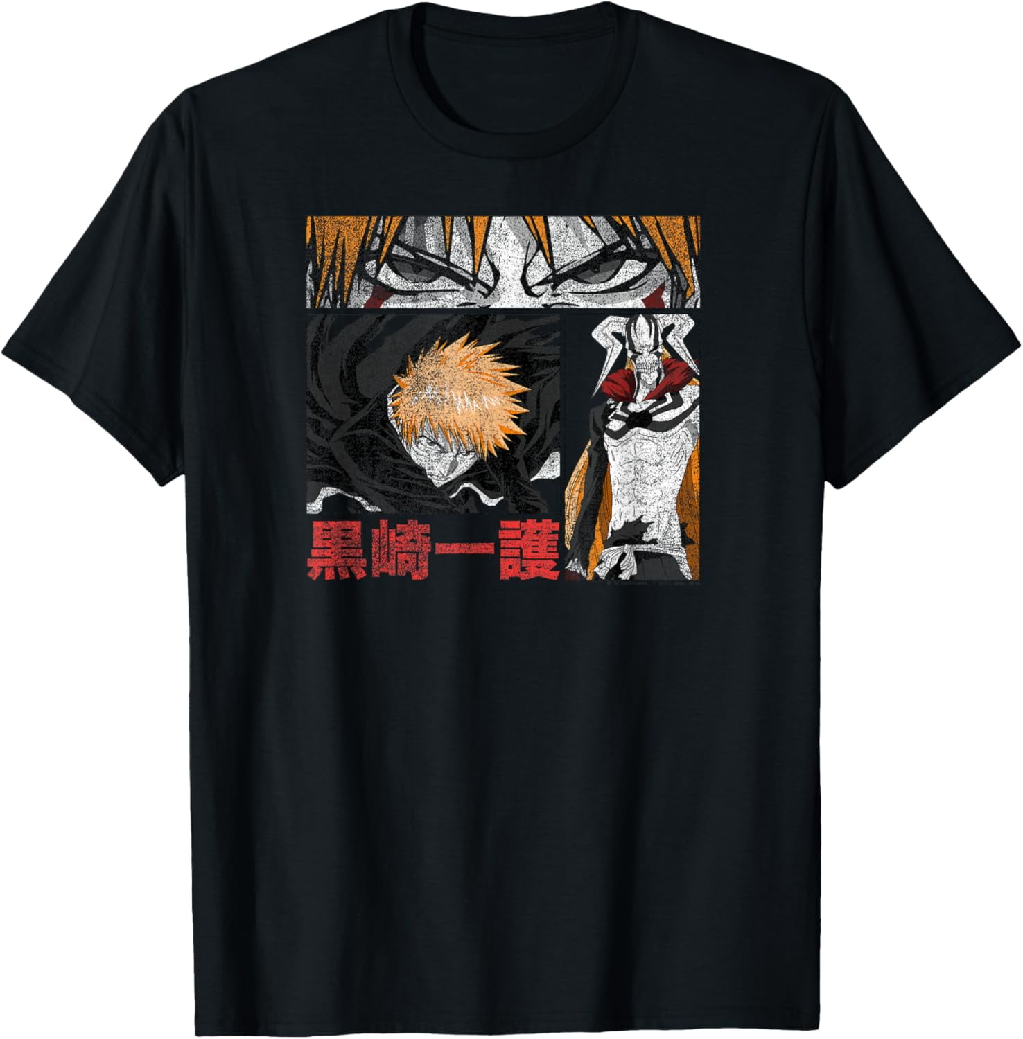 Bleach Graphic Ichigo Comic Book Style Anime T-Shirt Cotton Short ...