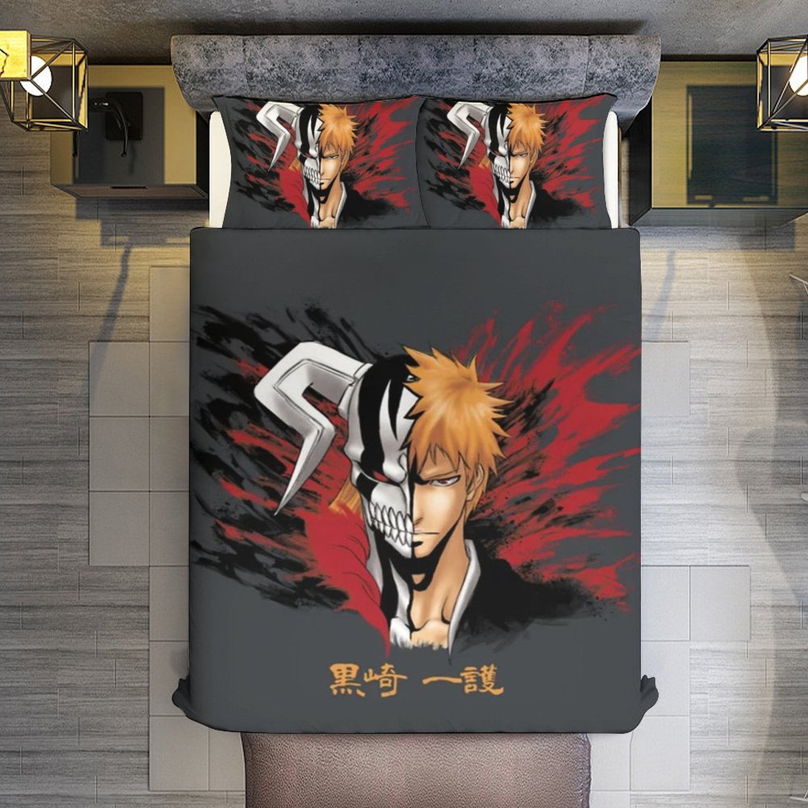Bleach Ichigo Kurozaki 3 Piece Anime Comforter Bedding 1 Set Super Soft ...